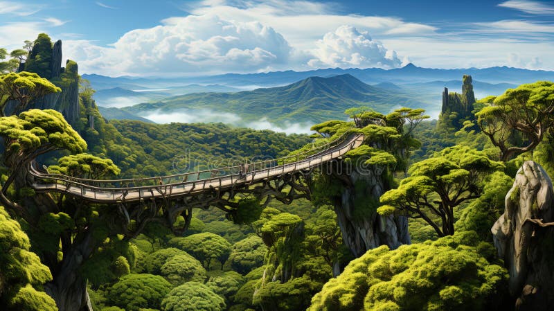 A Wooden Bridge Connecting Two Rocks, Like the Path To the Secrets and ...