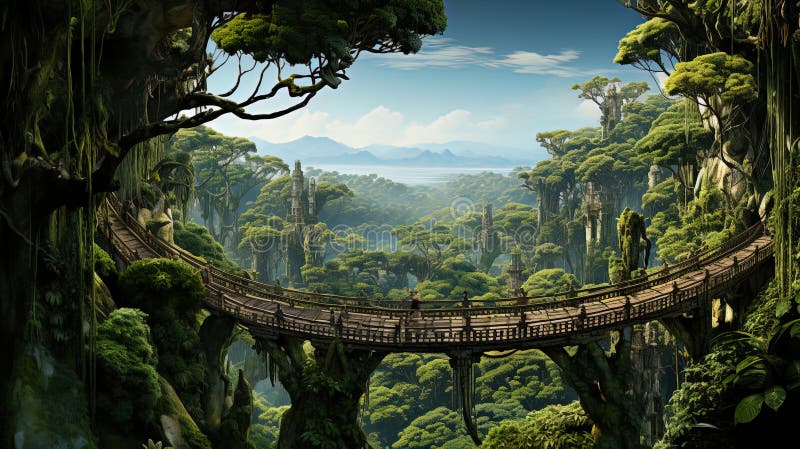 A Wooden Bridge Connecting Two Rocks, Like the Path To the Secrets and ...