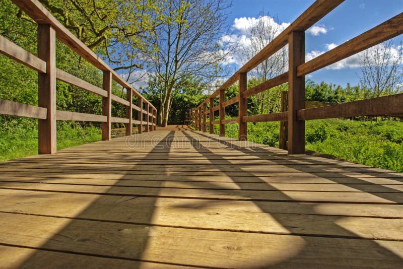 Wooden bridge HDR stock image. Image of spring, river - 9148921