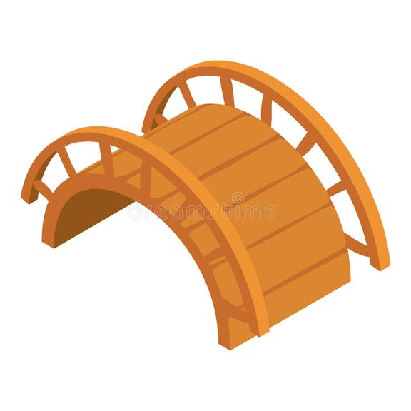 Wooden Bridge Icon Isometric Vector. New Small Empty Wooden Bridge with ...