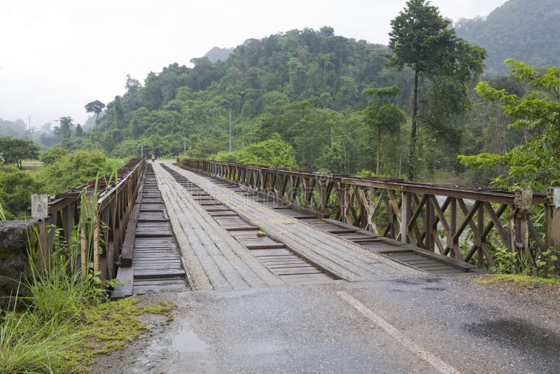 Wooden bridge, Laos stock photo. Image of laos, travel - 4532524