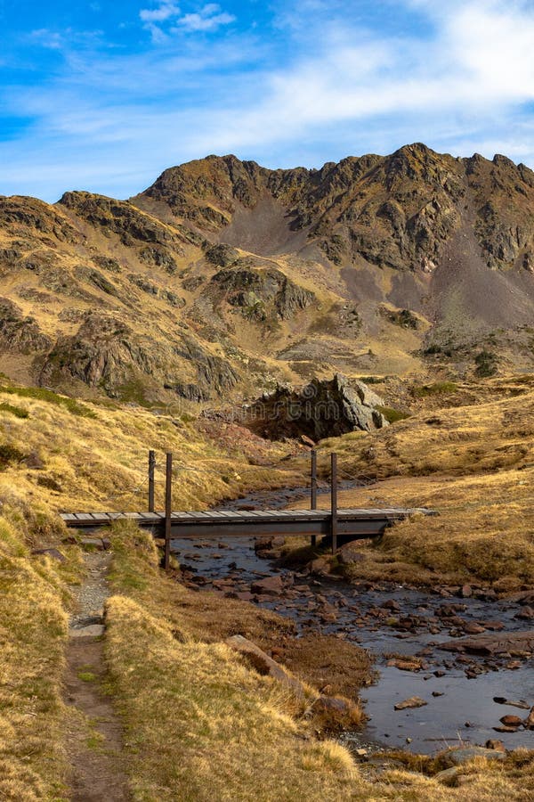 Wooden Bridge Over Creek in Brown Mountain Stock Image - Image of ...