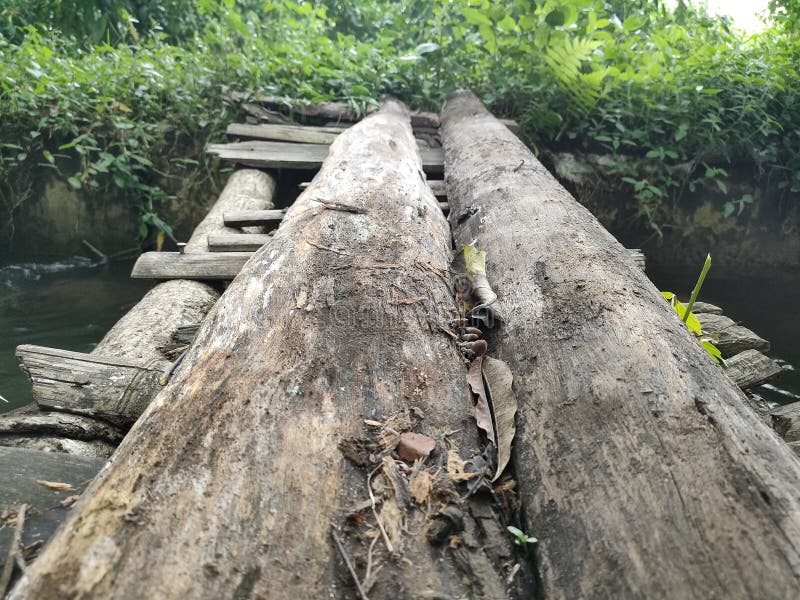 Wooden Bridge Over the Ditch Stock Photo - Image of boulder, wooden ...