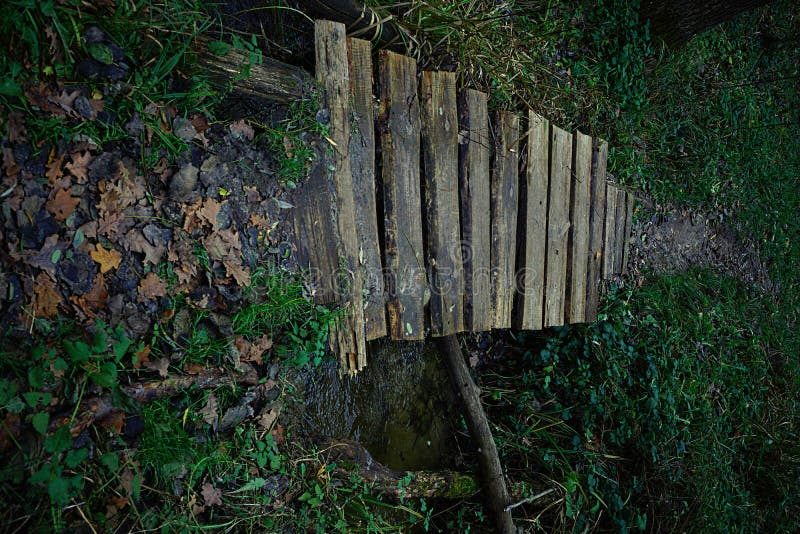 Wooden Bridge Over a Stream in the Park Stock Photo - Image of natural ...