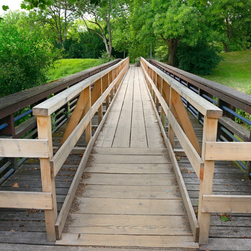 Wooden bridge stock image. Image of bridge, bright, footpath - 82361995