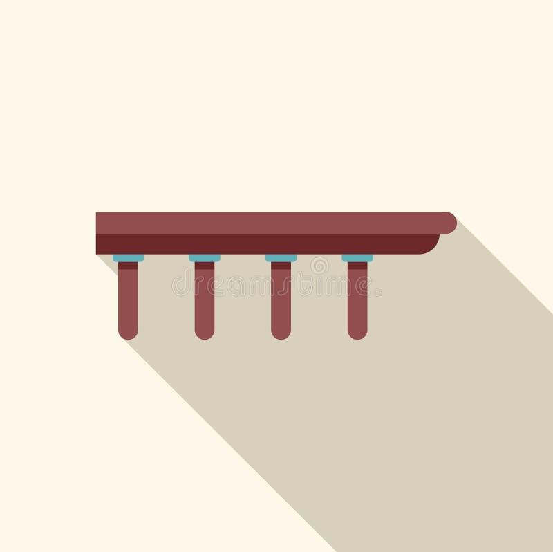 Wooden Bridge Railing Extending with Long Shadow Stock Vector ...