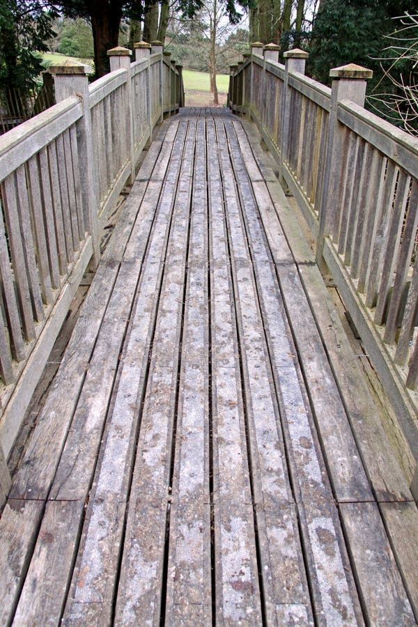 Wooden Bridge into Rural Countryside Stock Photo - Image of cross ...
