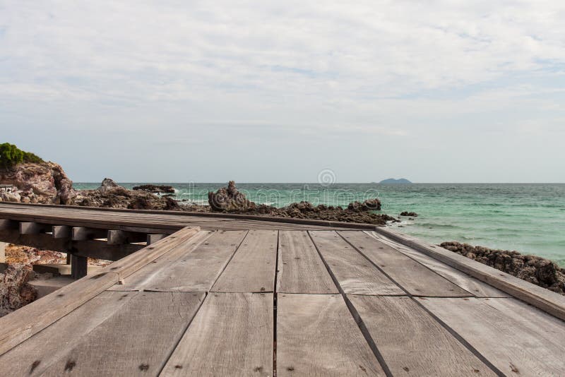 Wooden bridge into sea stock image. Image of weather - 58150703