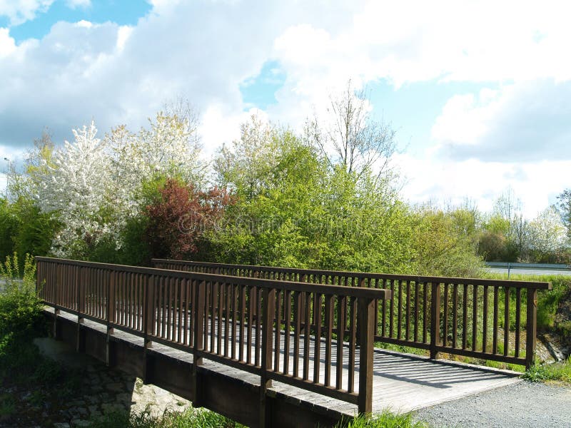 Wooden Bridge stock photo. Image of spring, wood, wooden - 70453222