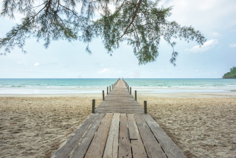 Wooden bridge stock image. Image of relax, beach, heaven - 91065315