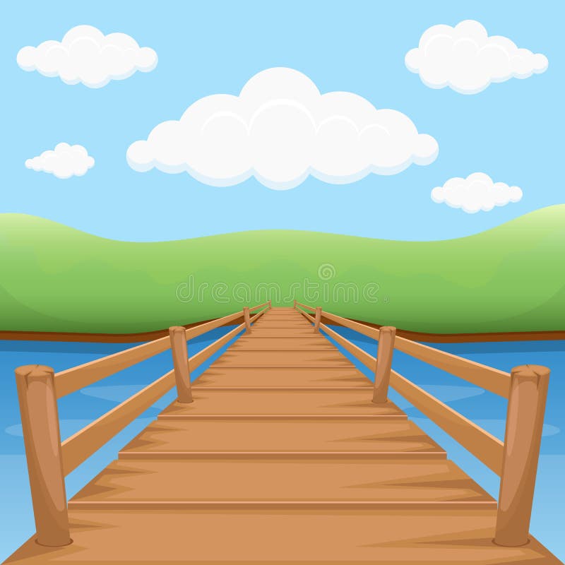 Wooden Bridge Vector Design Illustration Stock Vector - Illustration of ...
