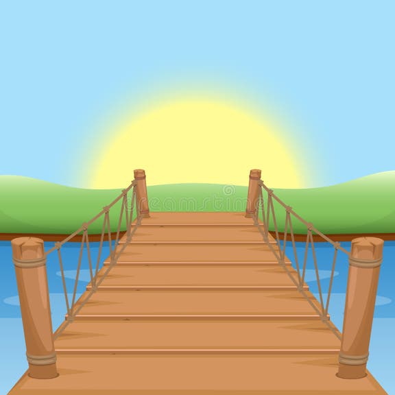 Wooden Bridge Vector Design Illustration Stock Vector - Illustration of ...