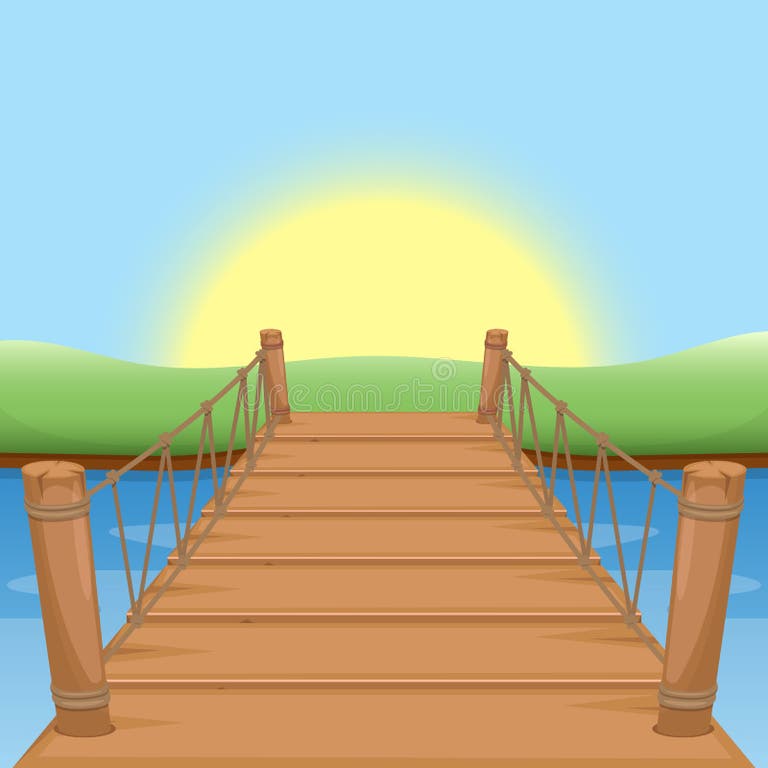 Wooden Bridge Vector Design Illustration Stock Vector - Illustration of ...