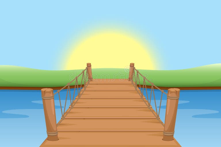 Wooden Bridge Vector Design Illustration Stock Vector - Illustration of ...