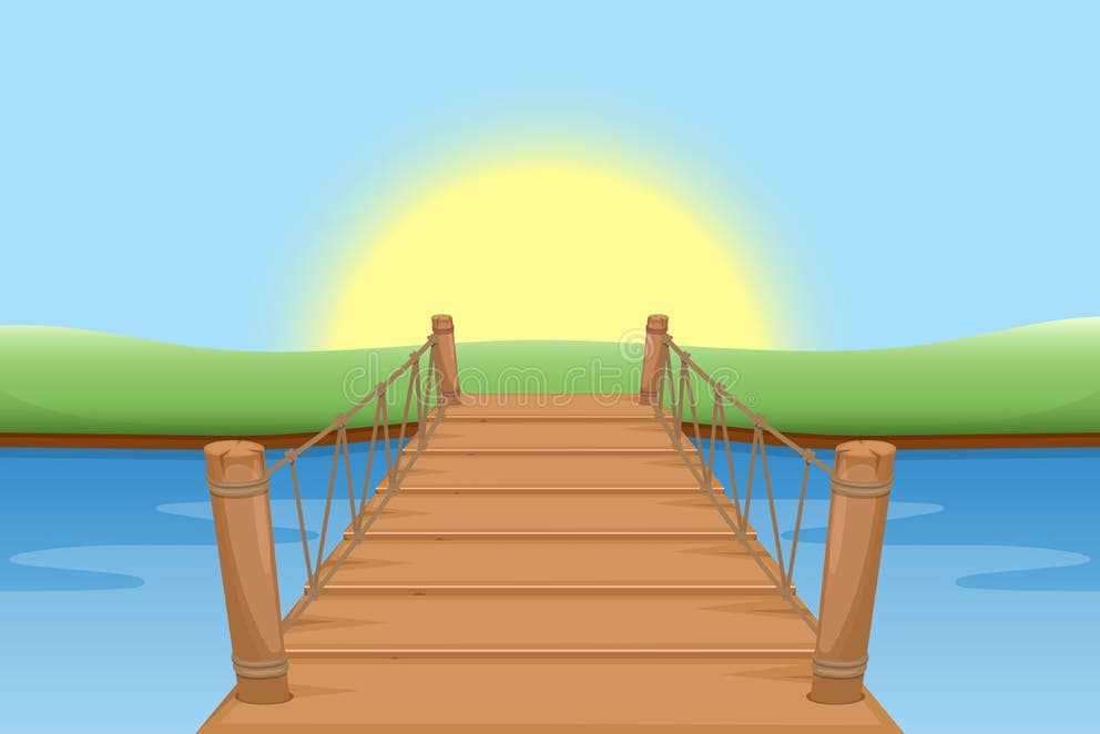 Wooden Bridge Vector Design Illustration Stock Vector - Illustration of ...