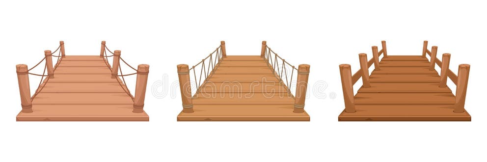 Wooden Bridge Vector Design Illustration Stock Vector - Illustration of ...