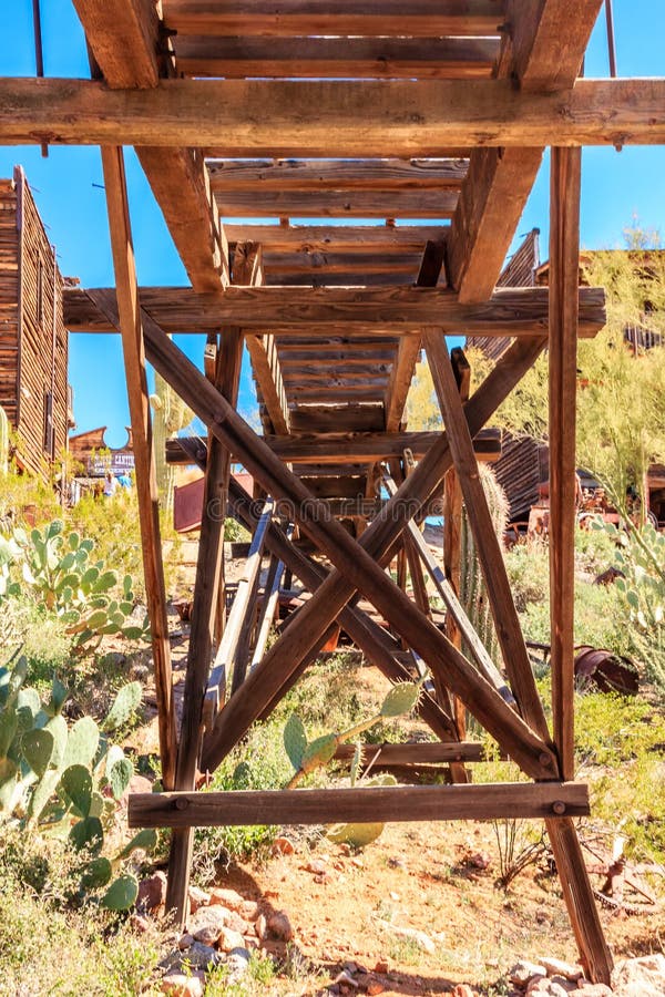 A Wooden Bridge with a View of the Desert Stock Photo - Image of rustic ...