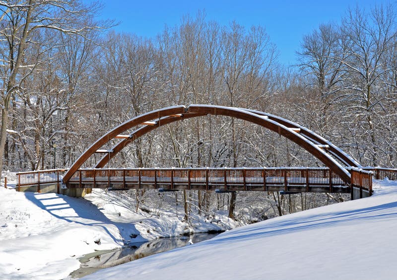 Wooden bridge in winter stock image. Image of vivid, rural - 29116929