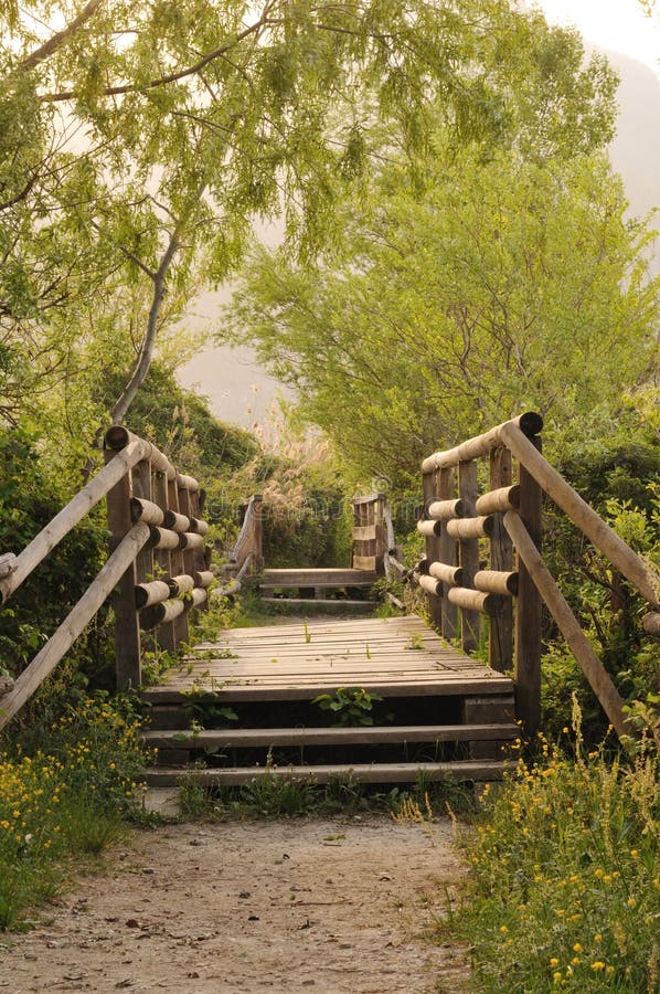 Wooden Bridges Along Nature Path Stock Image - Image of brescia ...
