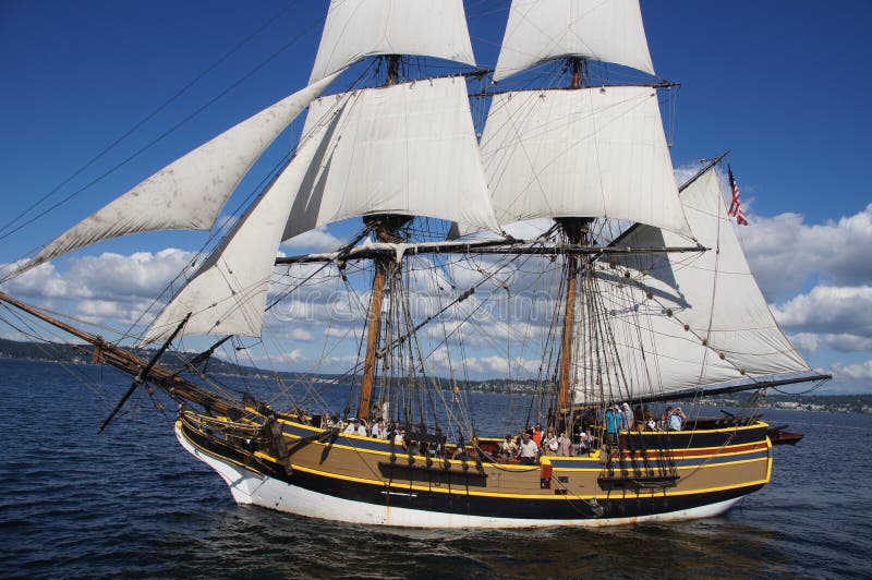The Wooden Brig, Lady Washington Editorial Stock Image - Image of water ...