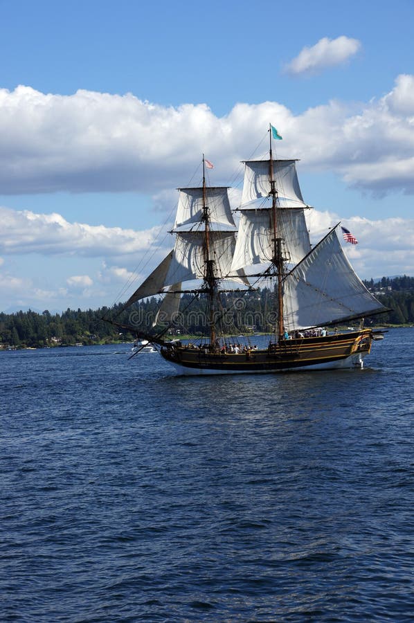 The Wooden Brig, Lady Washington Editorial Photography - Image of smoke ...