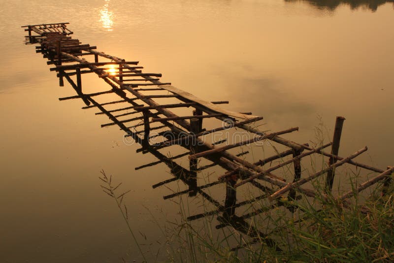 Wooden broken bridge stock photo. Image of beautiful - 24609624
