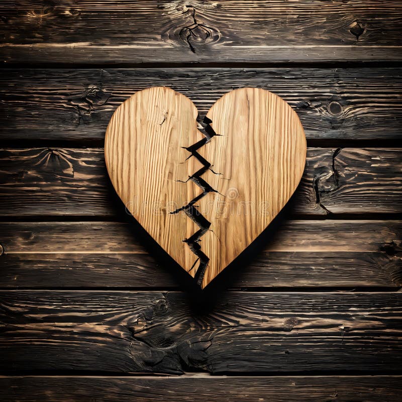 Wooden Broken Heart Sign Stock Illustrations – 99 Wooden Broken Heart ...
