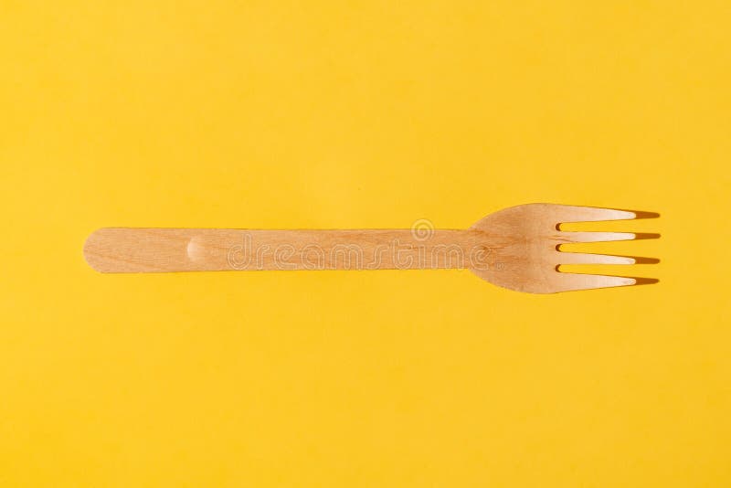 Wooden Brown Disposable Tableware. Fork Pattern Stock Photo - Image of ...