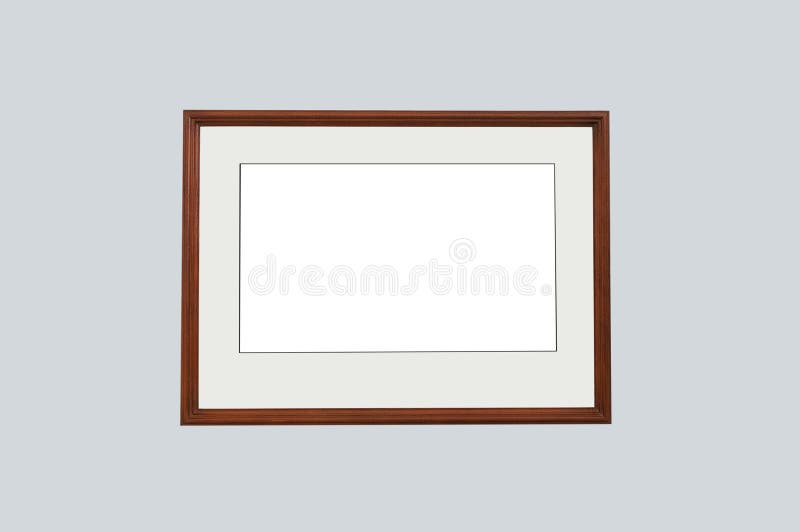 Wooden Brown Frame with Mat Stock Illustration - Illustration of ...