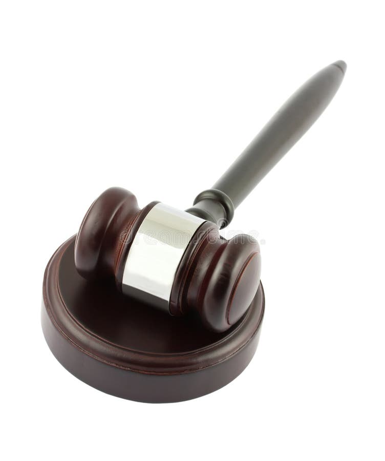 Old wooden gavel isolated. stock photo. Image of judgment - 38067416