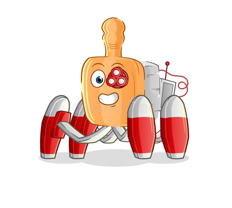 Wooden Brush Future Robot Vector. Cartoon Character Stock Vector ...