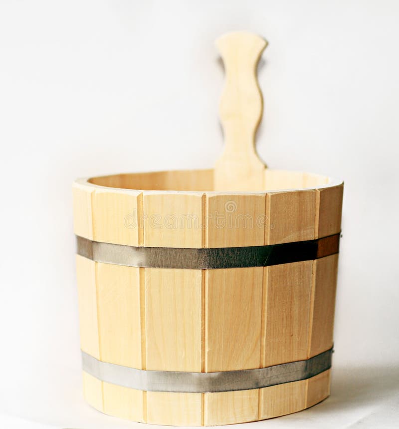 Wooden bucket for a bath stock photo. Image of body, cask - 45559298