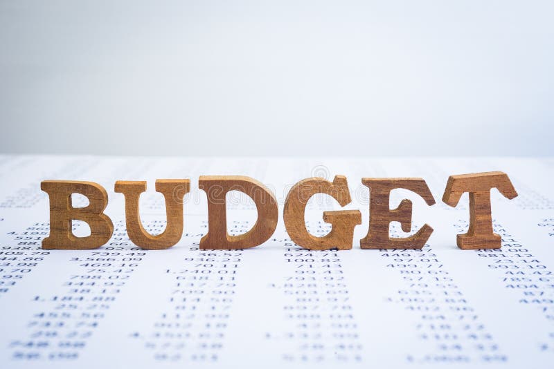 Wooden Budget Alphabets on Annual Accounting Reports. Stock Photo ...