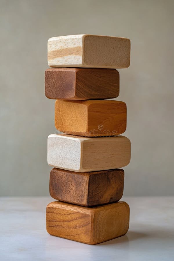 Wooden Building Blocks, a Creative Stack of Wooden Building Blocks ...