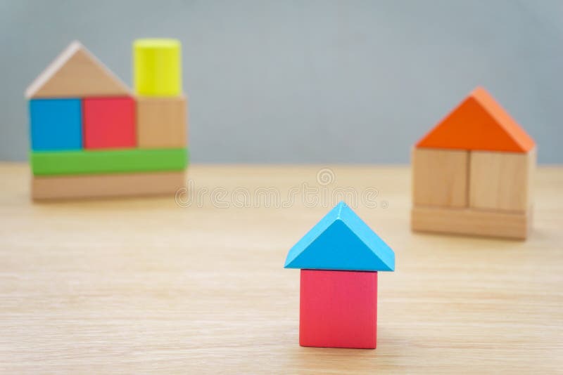 Wooden building blocks stock image. Image of blue, childhood - 60975071