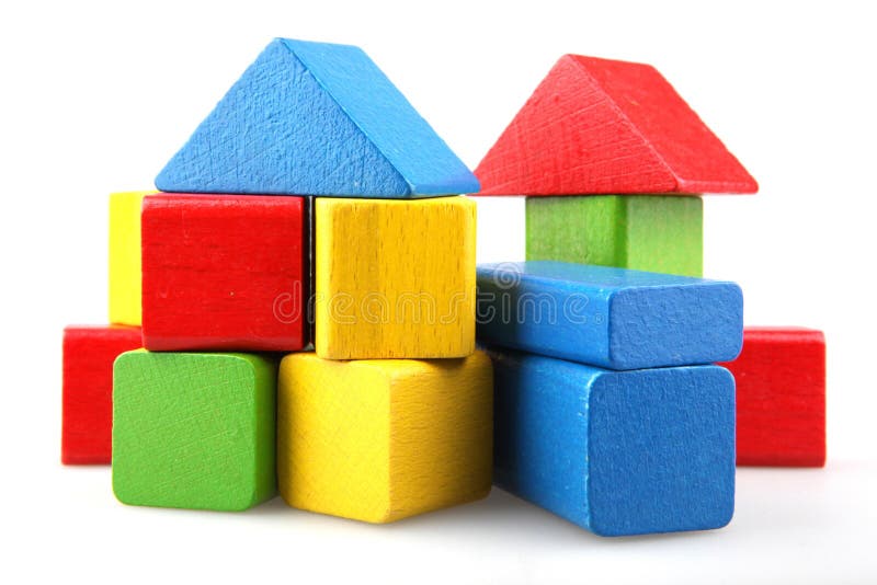 Wooden building blocks stock photo. Image of build, isolated - 133606744