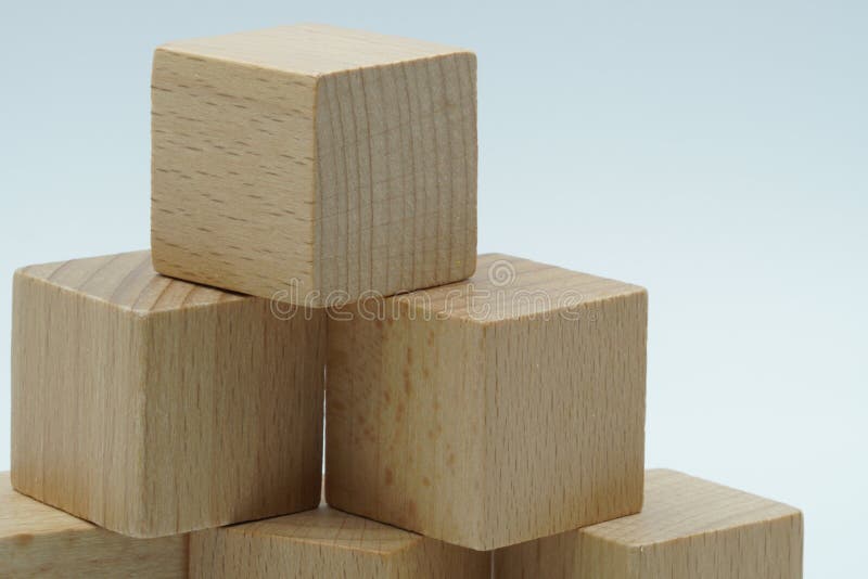 Wooden Building Blocks. Wood Cube Building Blocks Stock Image - Image ...
