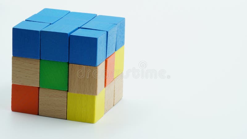 Wooden Building Blocks. Wood Cube Building Blocks Stock Photo - Image ...
