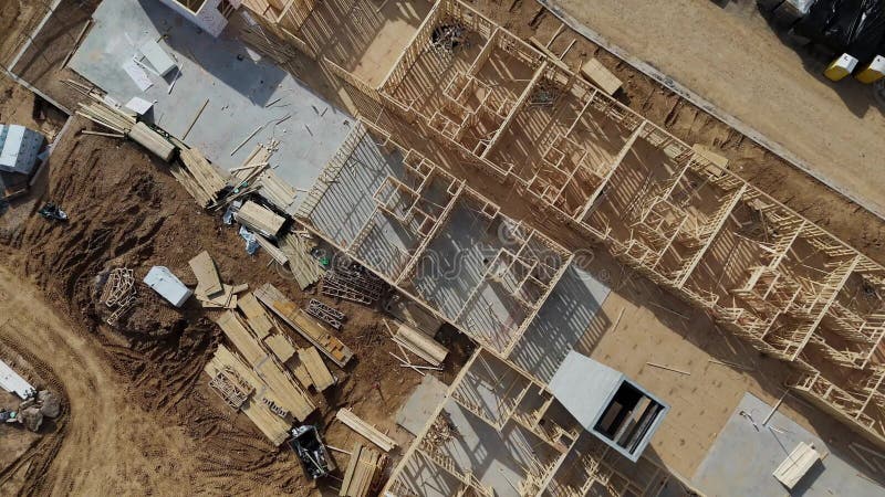 Wooden Building Construction Process, Emphasizing the Scale and ...