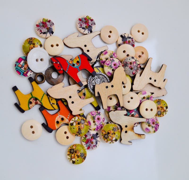 Wooden buttons stock image. Image of wooden, sewing, buttons - 52060067