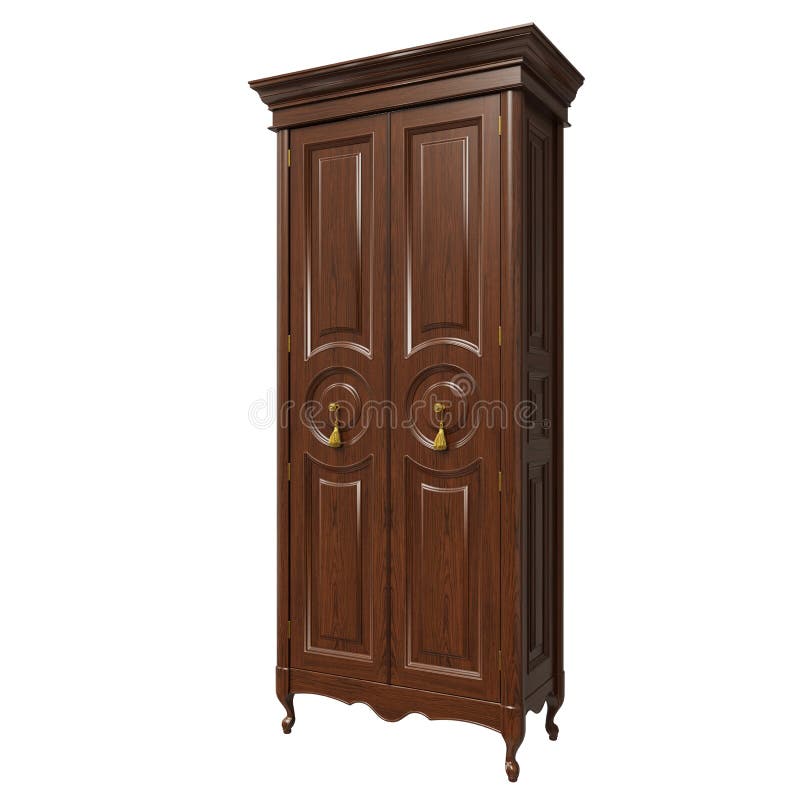 Wooden Cabinet in Classic Style Stock Image - Image of collection ...