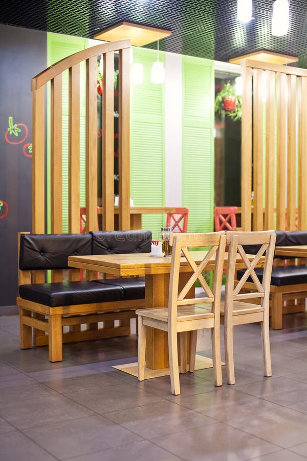 Wooden cafe interior stock photo. Image of wooden, cafe - 50712634