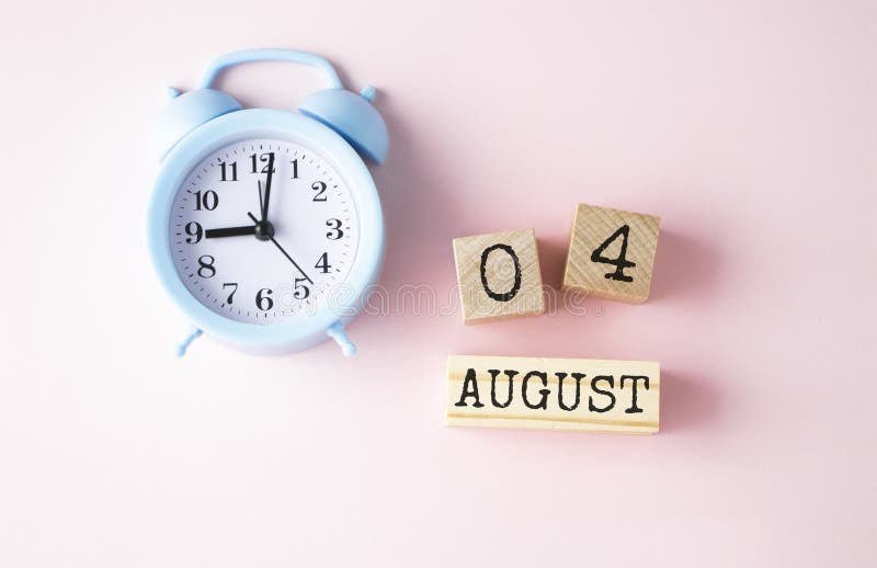 Wooden Calendar August 04 on a White Background Stock Photo - Image of ...