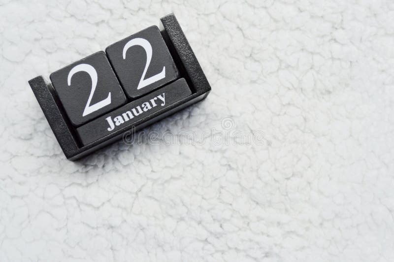 Wooden Calendar from Blocks on White Background. Twenty Second of ...
