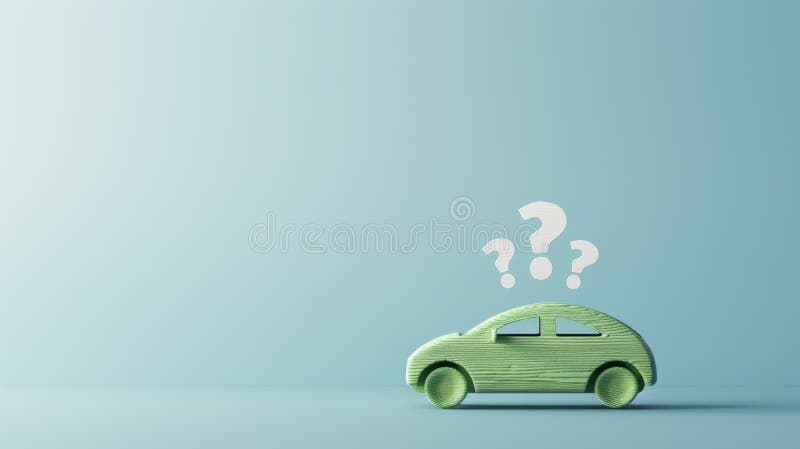 The Wooden Car with Questions. AI Generated Stock Image - Image of ...
