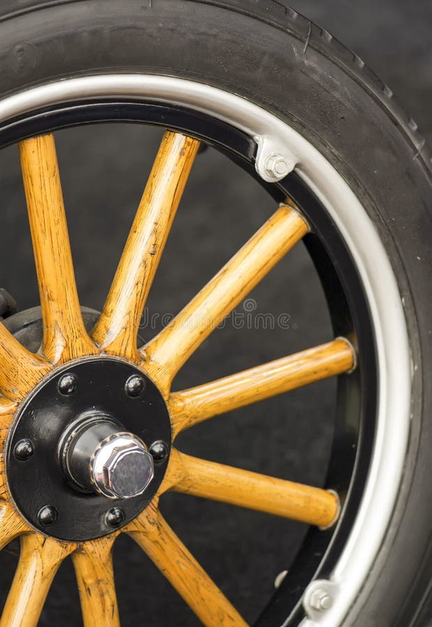 Wooden car wheel stock image. Image of aluminum, studs - 47228535