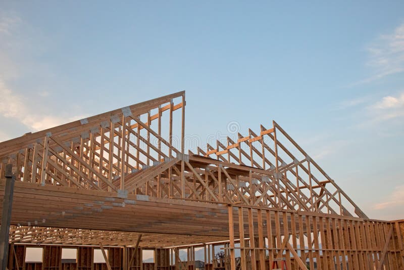 Wooden Carcass, a Timber Framing Construction Stock Photo - Image of ...