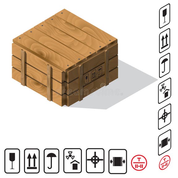 Wooden cargo box Vector stock vector. Illustration of contoured - 35727997