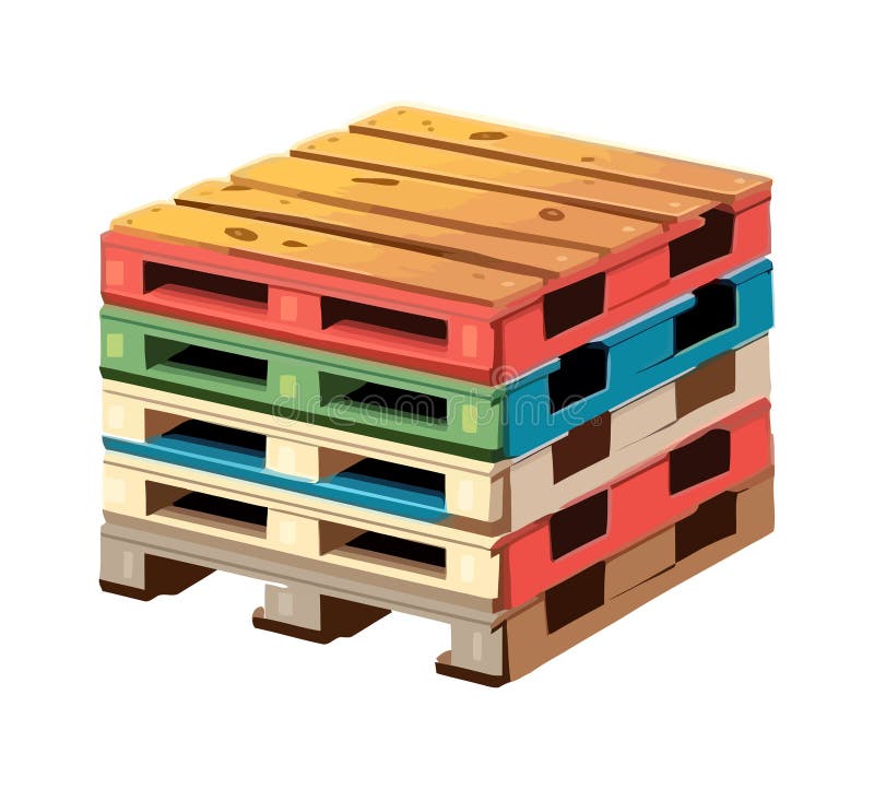 Wooden Cargo Container Transportation Equipment Industry Stock Vector ...