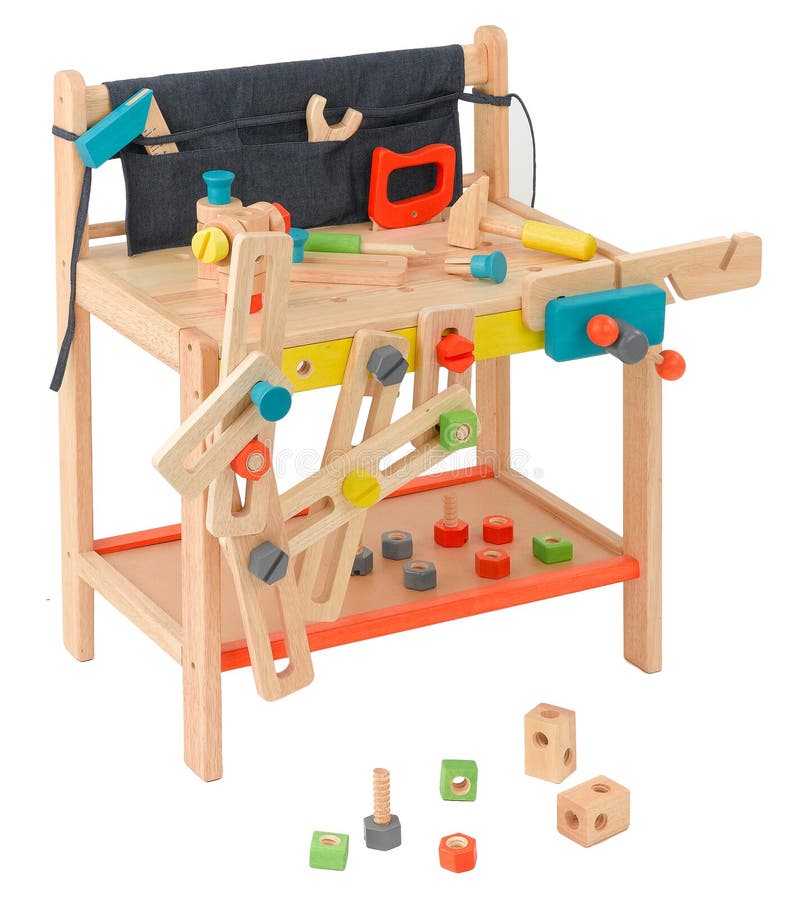 Wooden carpenter toy tools stock photo. Image of game - 22015228